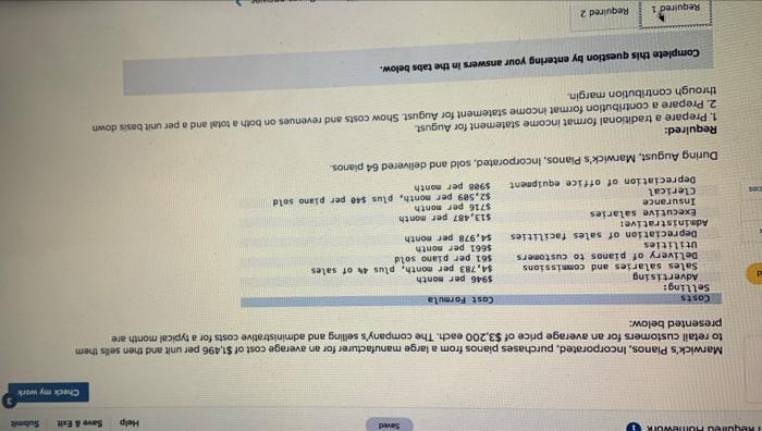 Solved Inquiu mework Saved Help Save & Exit Submit Check my | Chegg.com