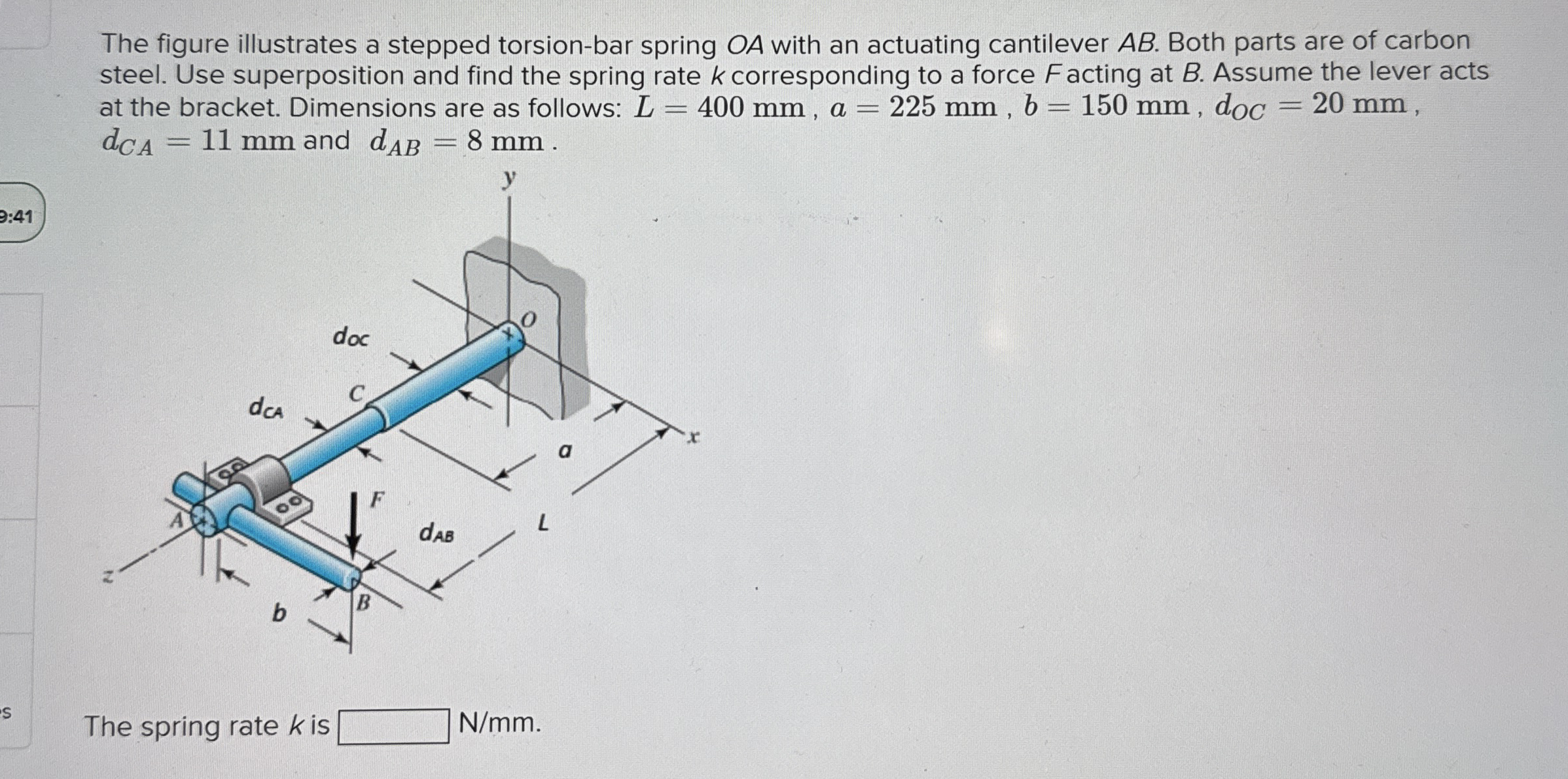 Solved The figure illustrates a stepped torsion-bar spring | Chegg.com
