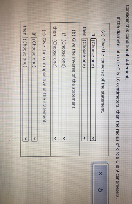 Solved Consider this conditional statement. If the diameter | Chegg.com