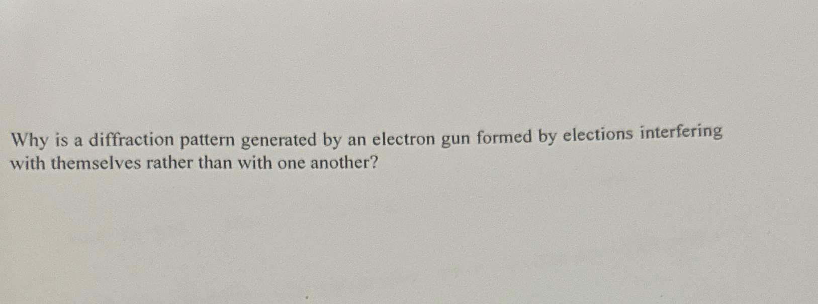 Solved Why is a diffraction pattern generated by an electron | Chegg.com