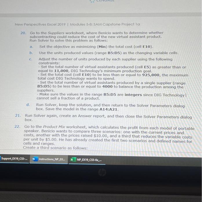 Solved New Perspectives Excel 2019 | Modules 5-8: SAM | Chegg.com
