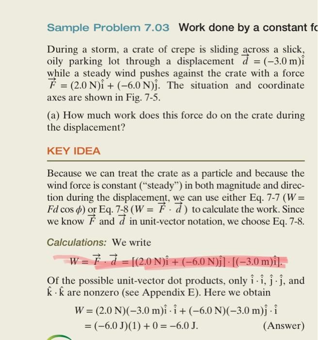 Solved Sample Problem 7.03 Work done by a constant f During | Chegg.com