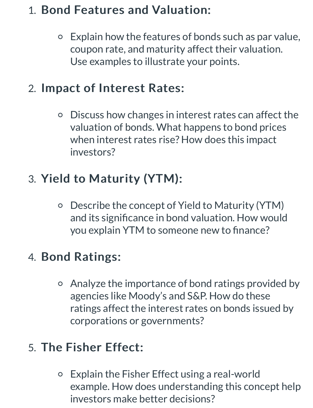 Solved Bond Features and Valuation:Explain how the features | Chegg.com