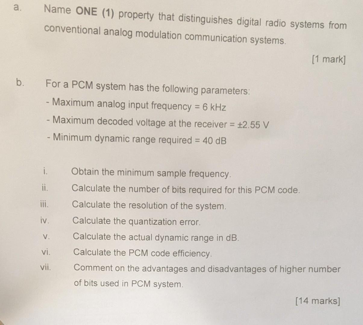 Solved a. Name ONE (1) property that distinguishes digital | Chegg.com