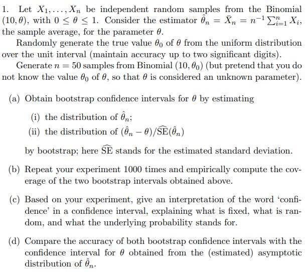 Solved Let x1,dots,xn ﻿be independent random samples from | Chegg.com