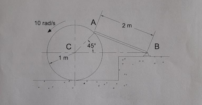 Solved by an EXPERT The slender bar AB, 2 ﻿m long, rotates about a pin ...