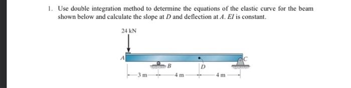 Solved Use double integration method to determine the | Chegg.com