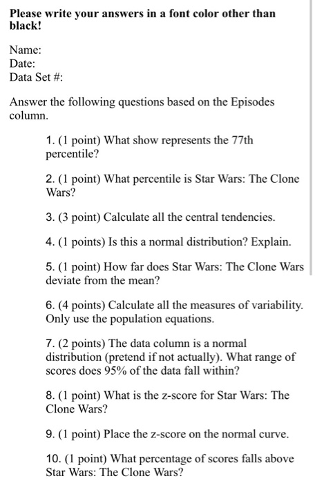 Solved answer the following questions based on the episodes | Chegg.com