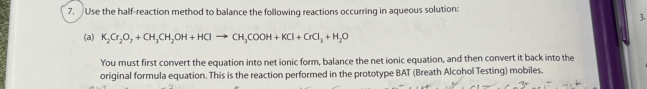 Solved Use the half-reaction method to balance the following | Chegg.com