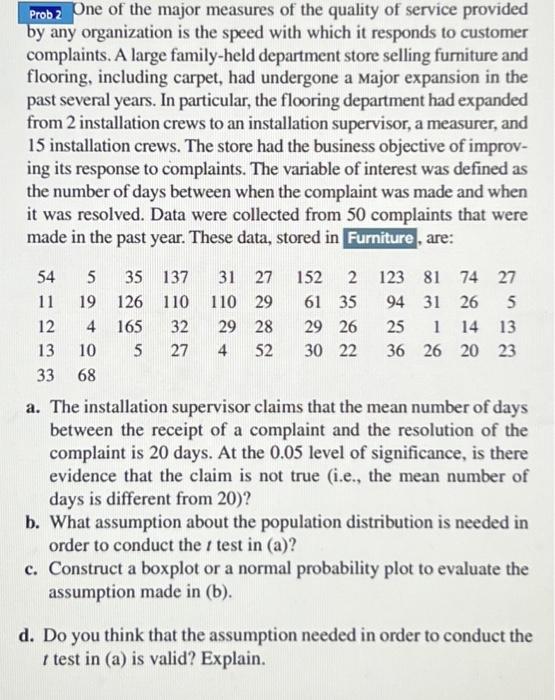 Solved Prob2 One of the major measures of the quality of | Chegg.com