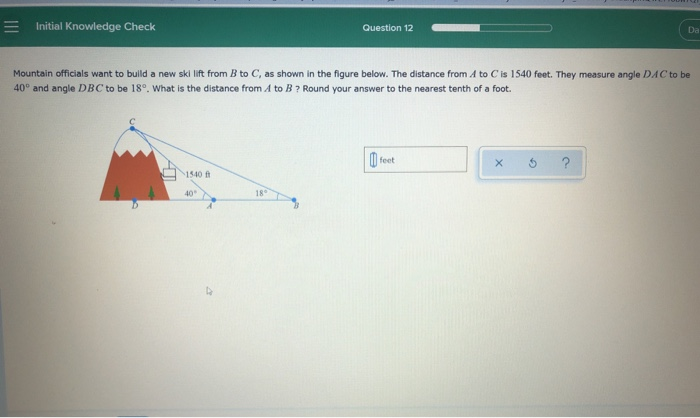 Solved = Initial Knowledge Check Question 12 Da Mountain | Chegg.com