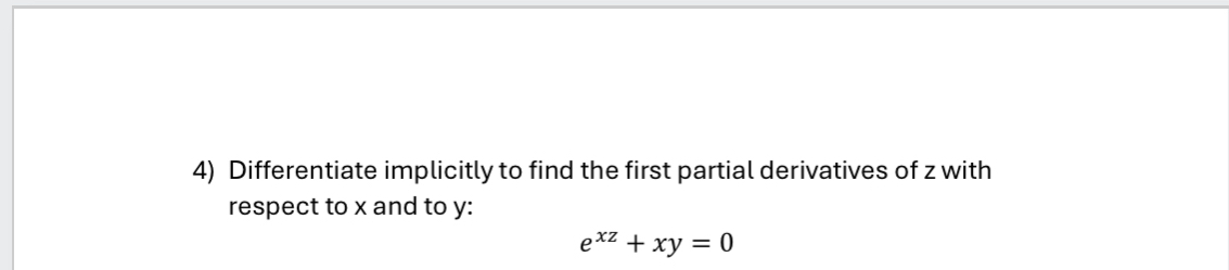 Solved Differentiate implicitly to find the first partial | Chegg.com