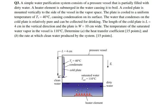 Solved Q3. A simple water purification system consists of a | Chegg.com