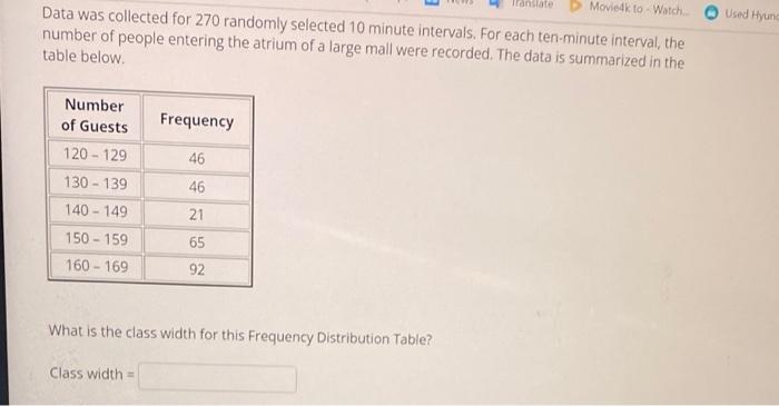 Solved Data was collected for 270 randomly selected 10 | Chegg.com