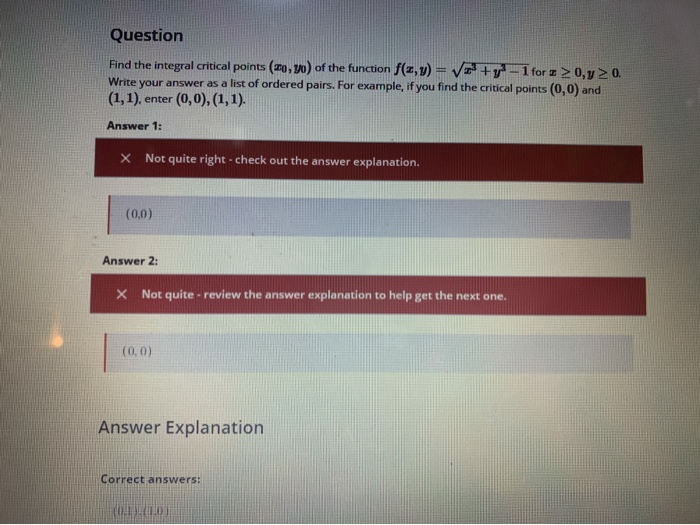 Solved Find critical points of a function of two variables. | Chegg.com