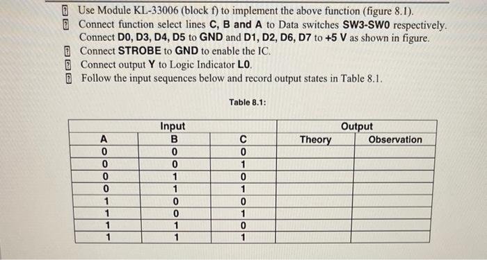 (2) Use Module KL-33006 (block f) to implement the | Chegg.com