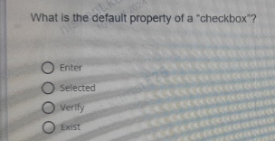 Solved What is the default property of a | Chegg.com