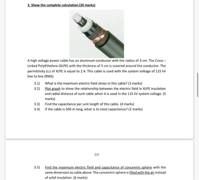 Solved 3. Show the complete calculation (20 marks) A high | Chegg.com
