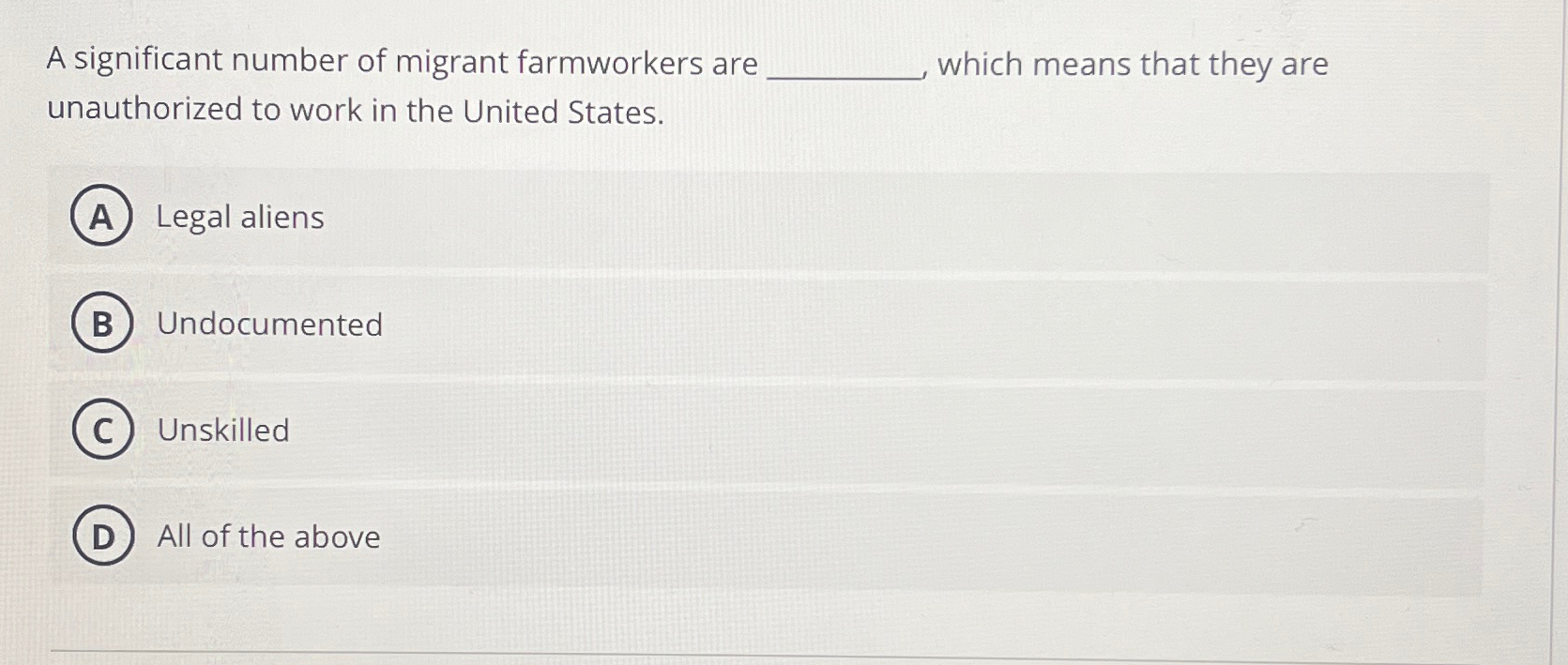 Solved A significant number of migrant farmworkers are | Chegg.com