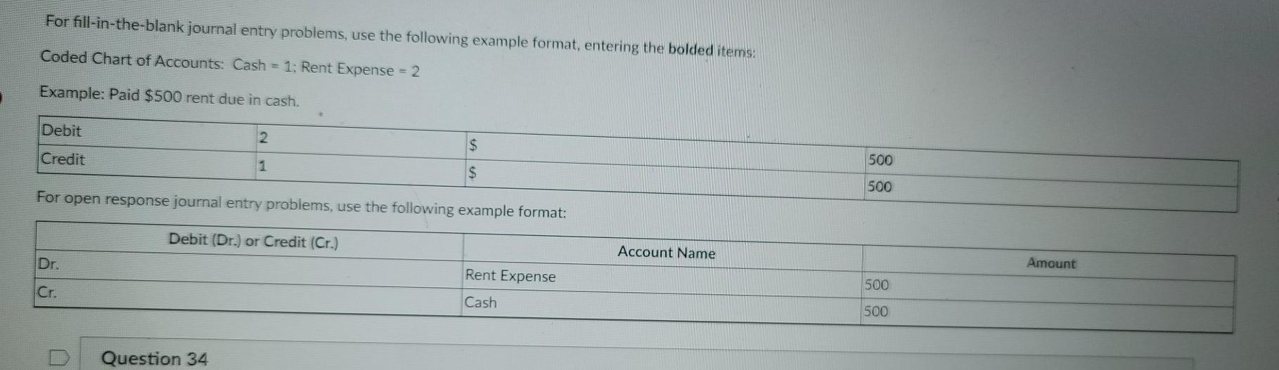 Solved For fill-in-the-blank journal entry problems, use the | Chegg.com