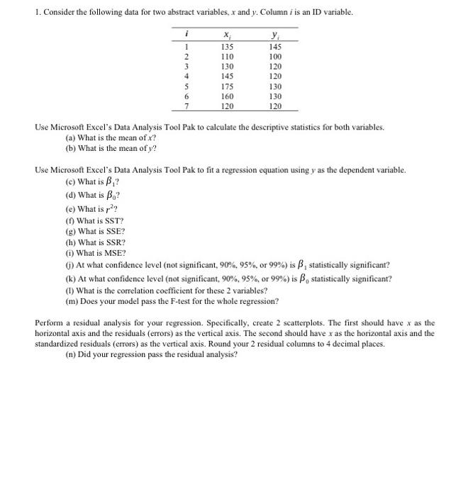 Solved 1. Consider the following data for two abstract | Chegg.com