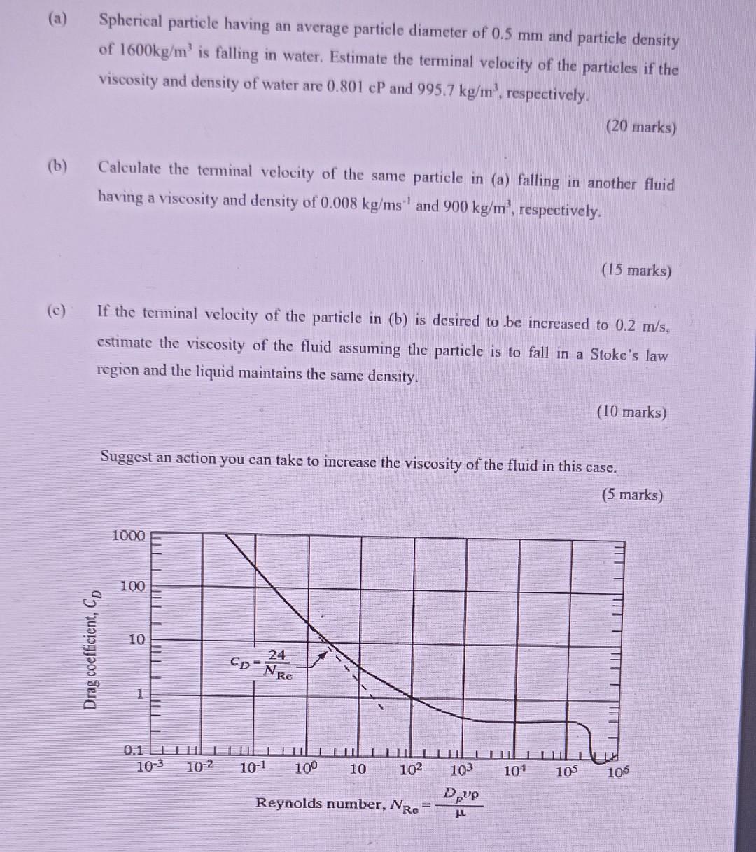Solved Spherical particle having an average particle | Chegg.com