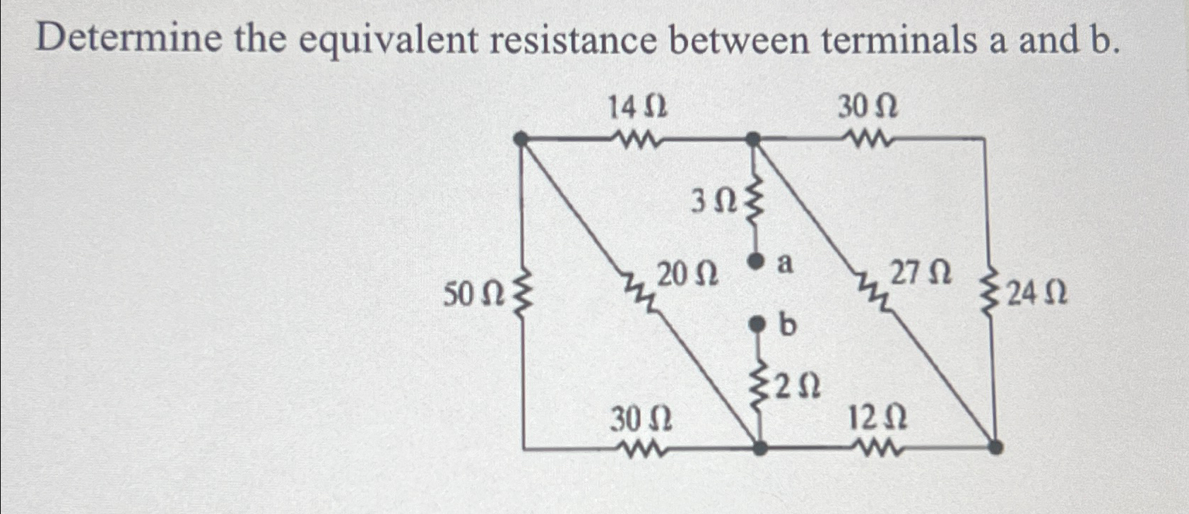 Solved Determine the equivalent resistance between terminals | Chegg.com