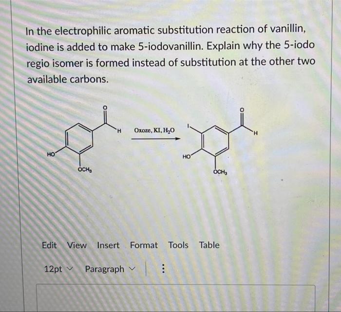 Solved In the electrophilic aromatic substitution reaction | Chegg.com