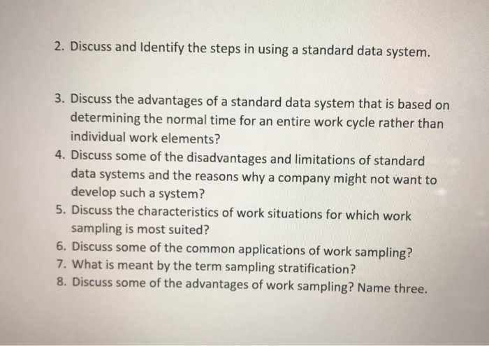 Solved 2. Discuss and Identify the steps in using a standard | Chegg.com