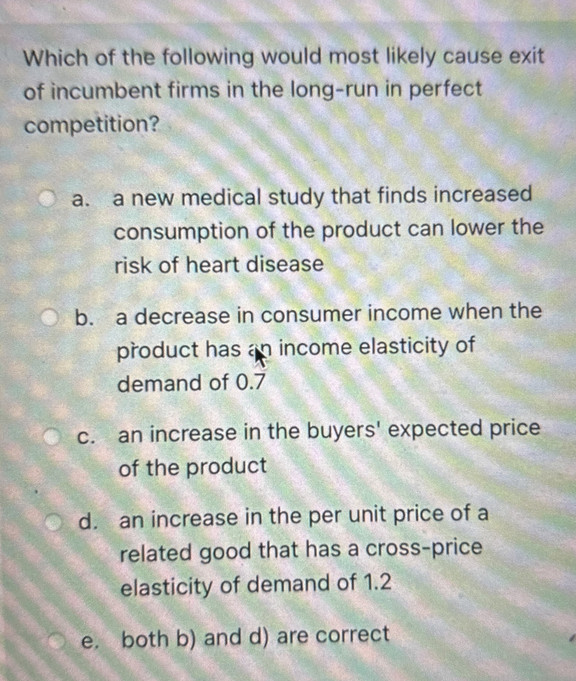 Solved Which of the following would most likely cause exit | Chegg.com