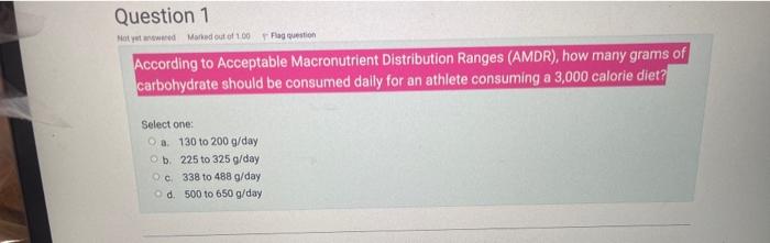 Solved According to Acceptable Macronutrient Distribution | Chegg.com