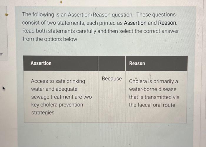 Solved The following is an Assertion/Reason question. These | Chegg.com