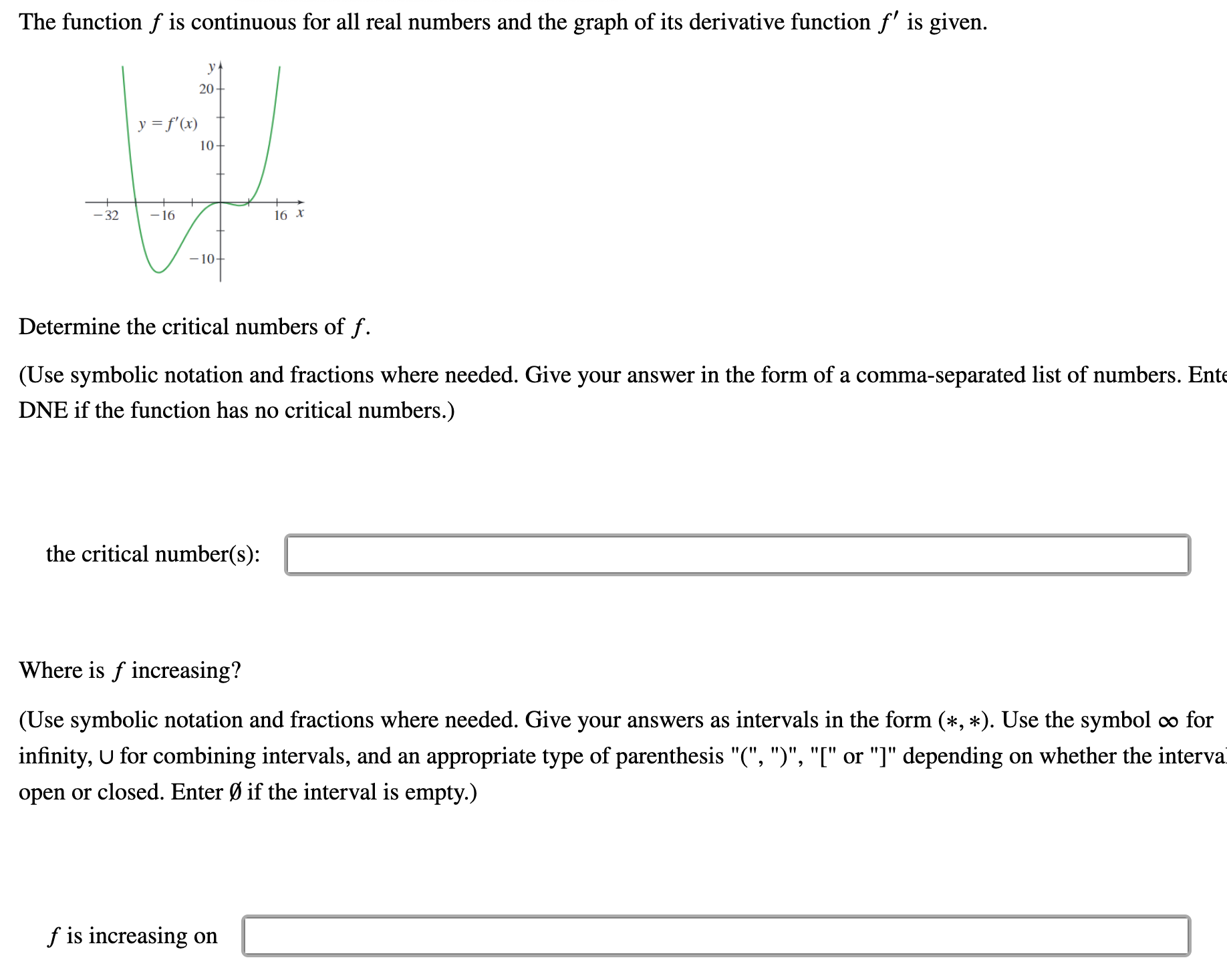 Solved The function f ﻿is continuous for all real numbers | Chegg.com