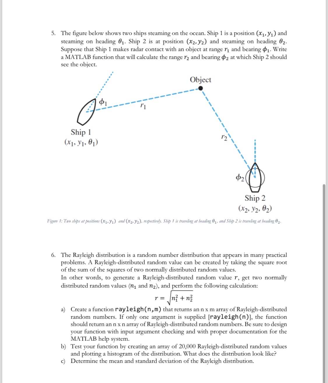 Solved The figure below shows two ships steaming on the | Chegg.com