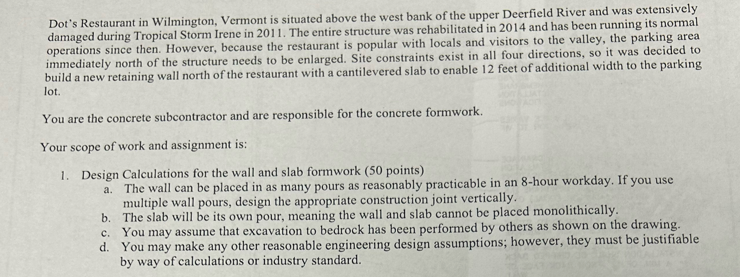 Solved GENERAL NOTES:GROUT ANCHORS INTO SOLID BEDROCK 36" | Chegg.com