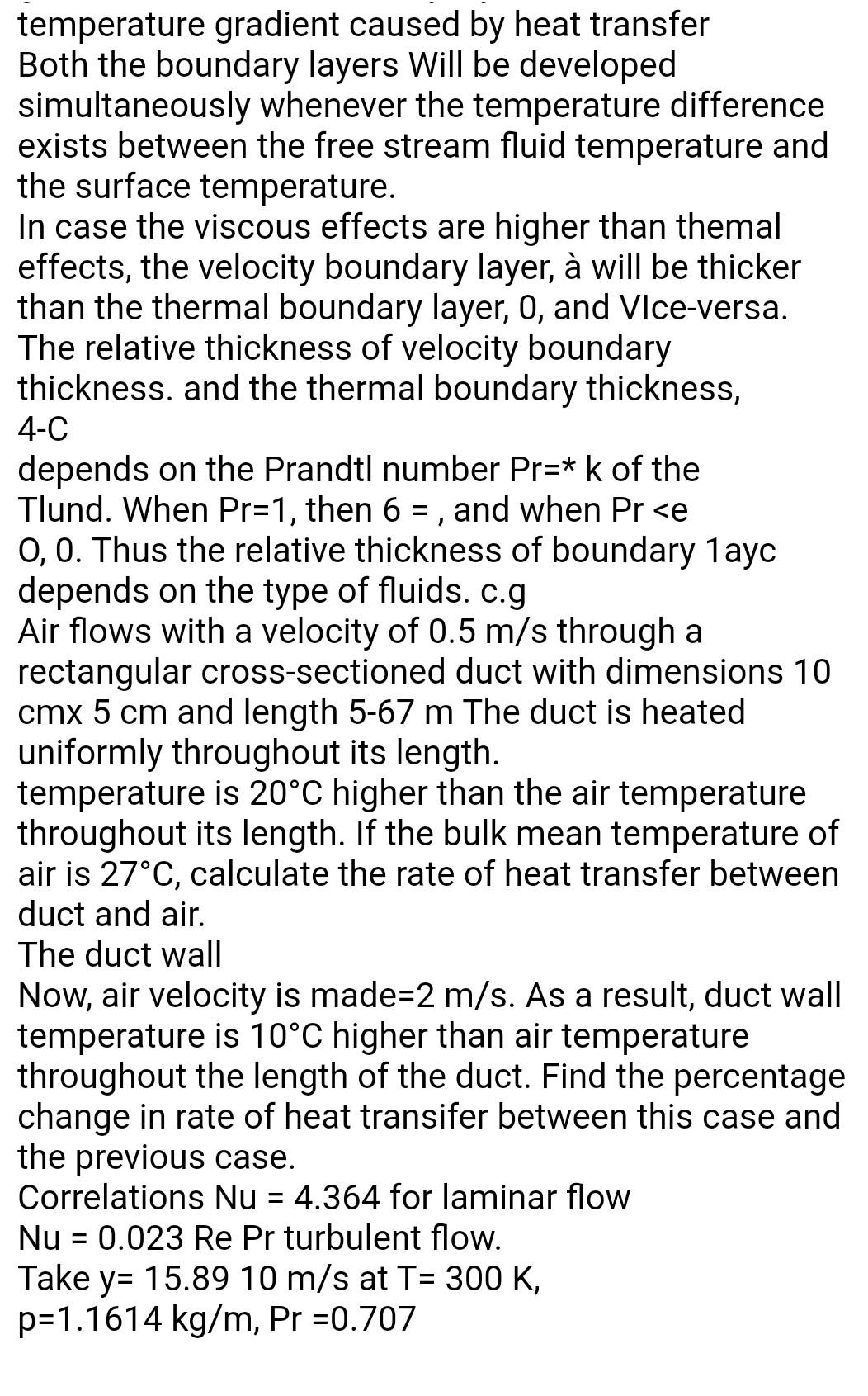 Solved thermal bounda The growth of velocity boundary layer, | Chegg.com