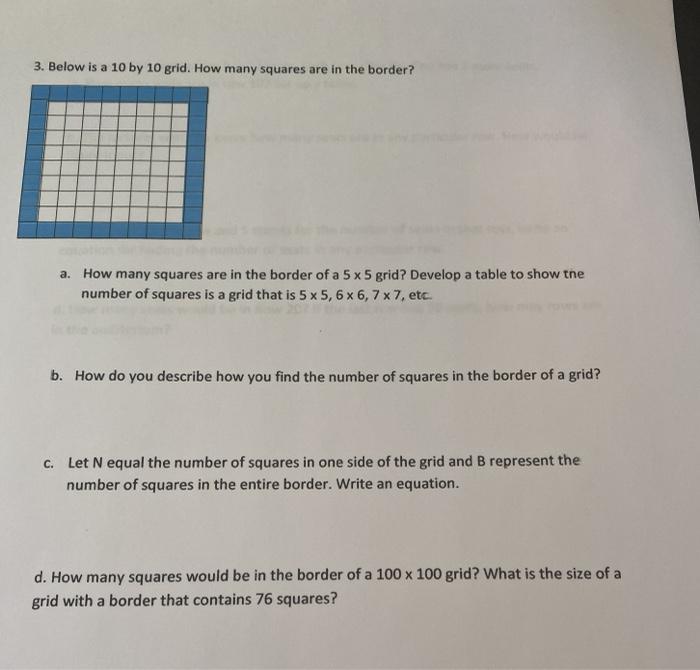 Solved 3. Below is a 10 by 10 grid. How many squares are in | Chegg.com