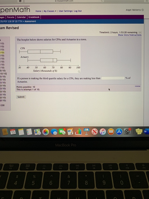 Solved myopenmath.com User Settingsi Log Out Angel Valtierra | Chegg.com