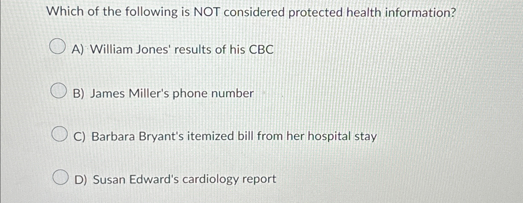 Solved Which of the following is NOT considered protected | Chegg.com