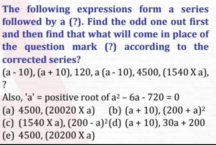 Solved The following expressions form a series followed by a | Chegg.com