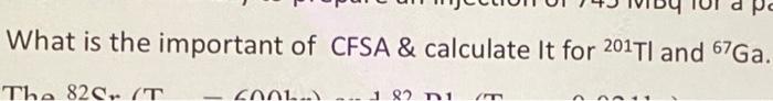 Solved What is the important of CFSA & calculate It for | Chegg.com