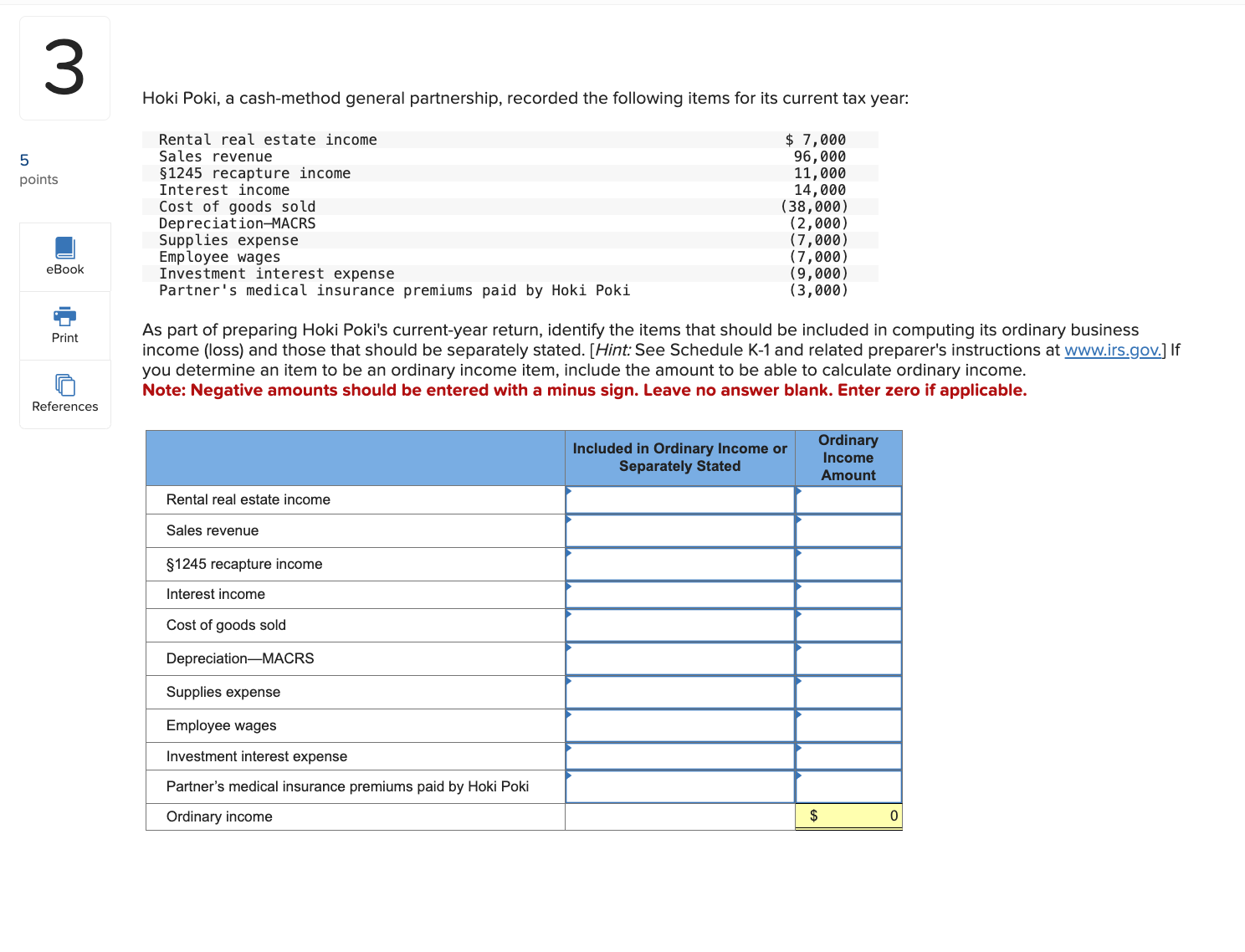 Solved Hoki Poki, a cash-method general partnership, | Chegg.com