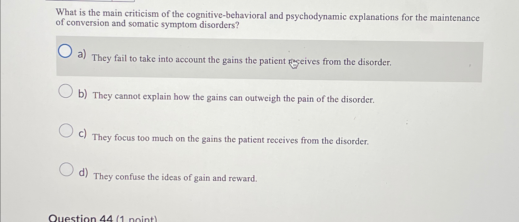Solved What is the main criticism of the | Chegg.com