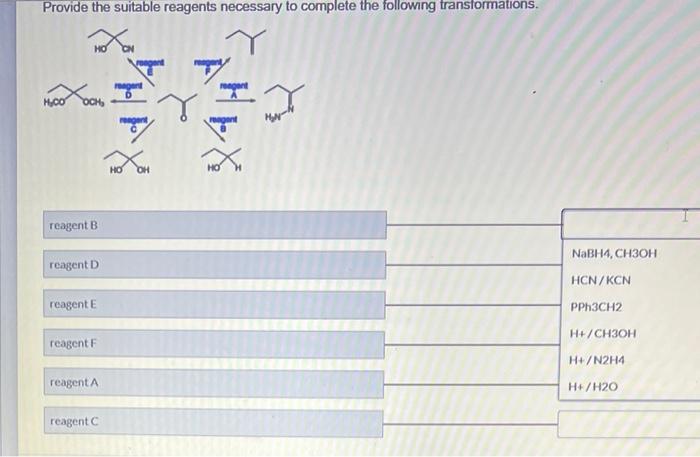 Solved Provide the suitable reagents necessary to complete | Chegg.com