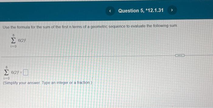 Solved Use the formula for the sum of the first n terms of a | Chegg.com