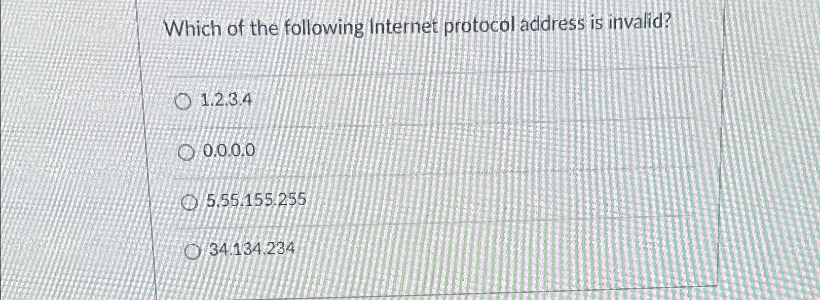 Solved Which of the following Internet protocol address is | Chegg.com