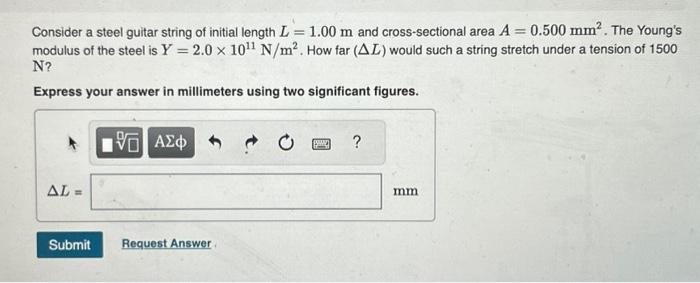 Solved Consider, for instance, a bar of initial length L and | Chegg.com