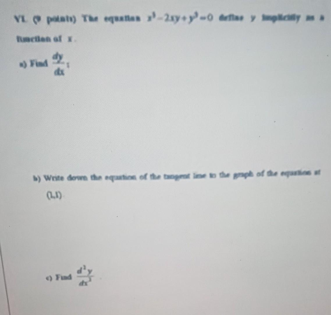 Solved The equation x3-2xy+y3=0 define Y implicitly as a | Chegg.com