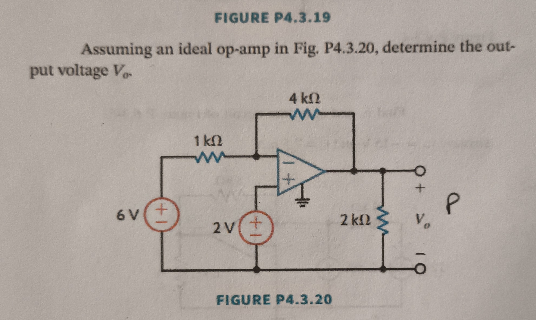 Solved Cómo resolver FIGURE P4.3.19Assuming an ideal op-amp | Chegg.com