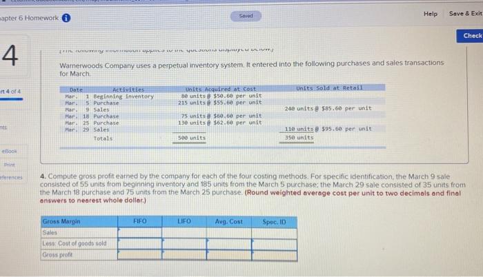 Solved Saved Help Save & Exit apter 6 Homework Check WE | Chegg.com Solved Saved Help Save & Exit apter 6 Homework Check WE | Chegg.com